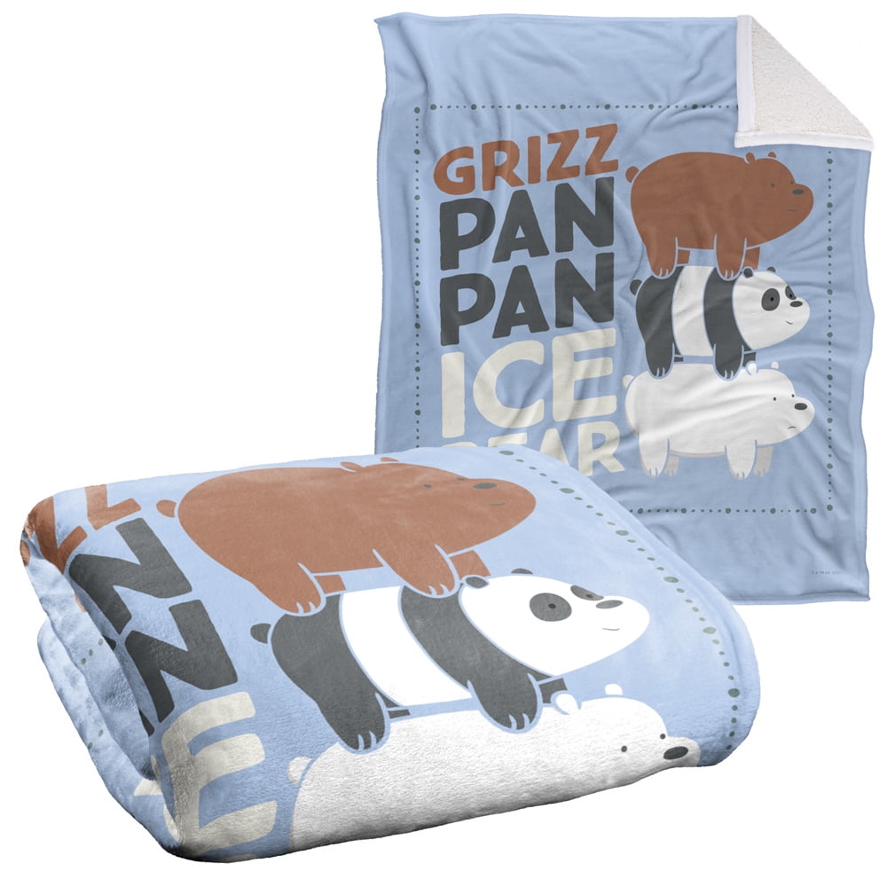 We Bare Bears Blanket, 50"x60", Grizz Pan Pan Ice Bear Silky Touch ...
