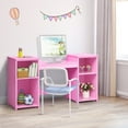 Costway Vanity Table Set Makeup Dressing Kids Girls Study Table Tri ...