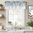 Blue Tulip Eucalyptus Leaf Valance Curtains for Windows, Floral ...