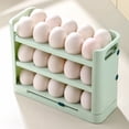 3-Tier Egg Storage Container for Fridge Door - Space-Saving 30-Egg Tray ...