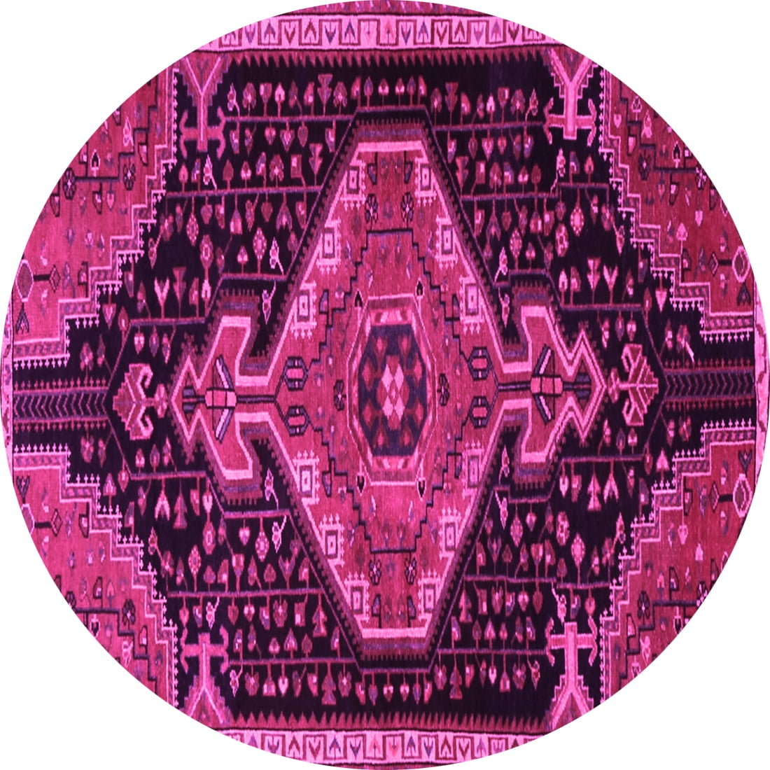 Ahgly Company Indoor Round Persian Pink Traditional Area Rugs, 6' Round ...