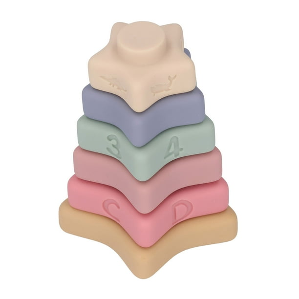 Stacking Circle Toy, Motor Skin Development Baby Soft Stacker Blocks ...