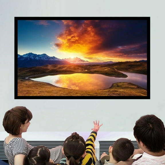 Miumaeov 130" Fixed Aluminum Frame Projector Screen White Glass Fiber ...