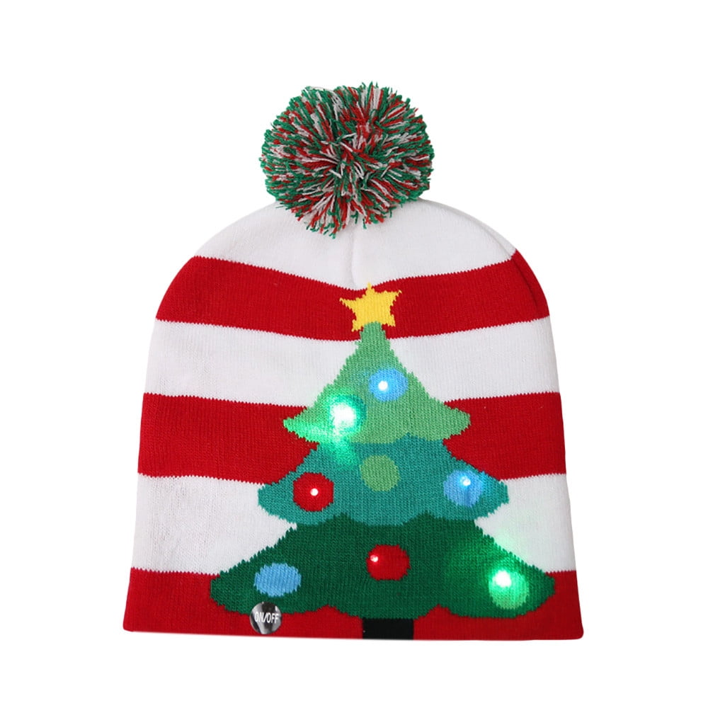 Tarmeek Christmas Hat LED Glowing Santa Hat Unisex Comfort Cap Xmas ...