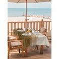 Abstract Ocean Rectangle Outdoor Tablecloth with Umbrella Hole Brown ...