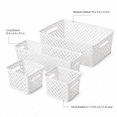 4-Piece Decorative Plastic Storage Basket Set with Cut-Out Handles and ...