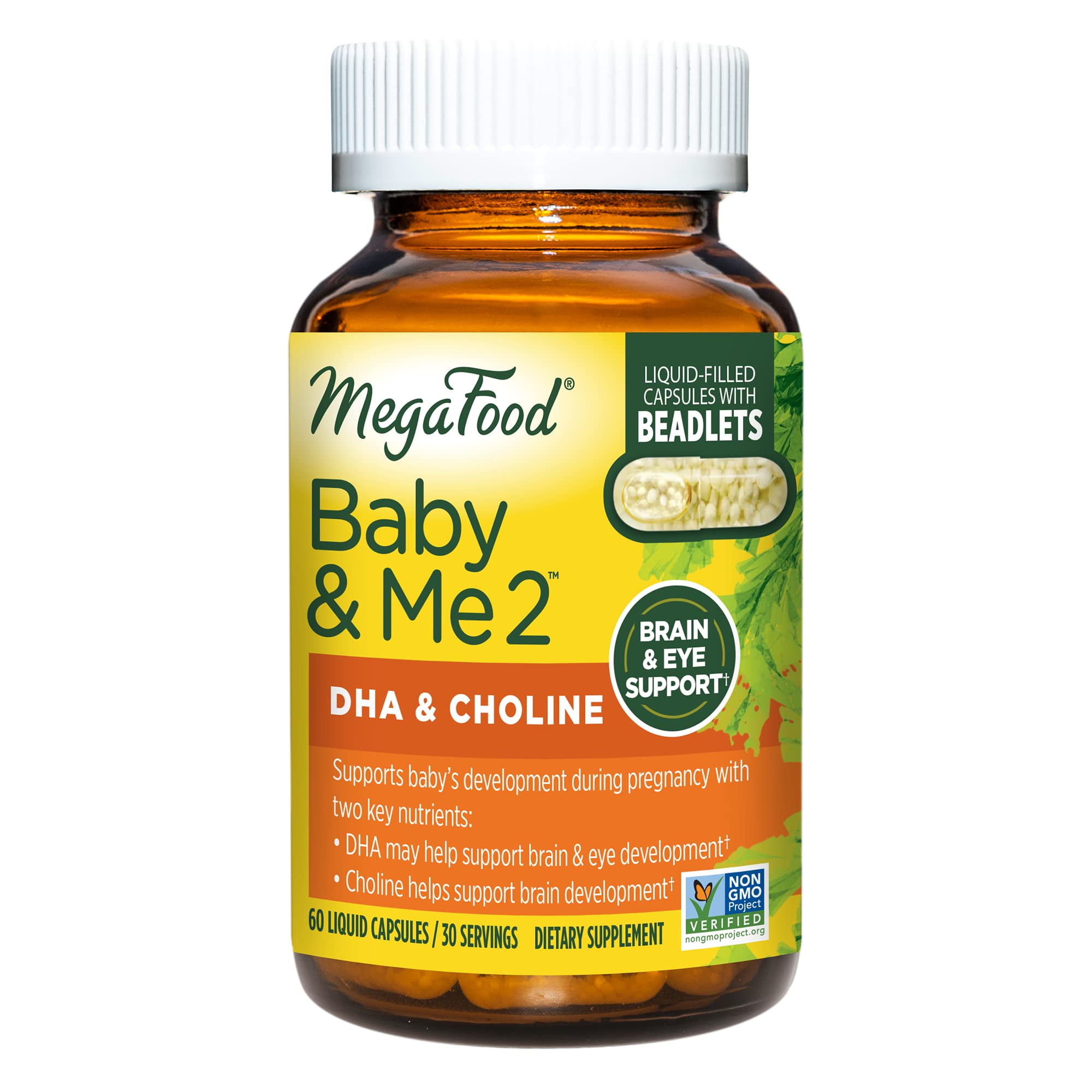 Suplemento prenatal MegaFood Baby & Me 2 con DHA y colina 60 cápsulas ...