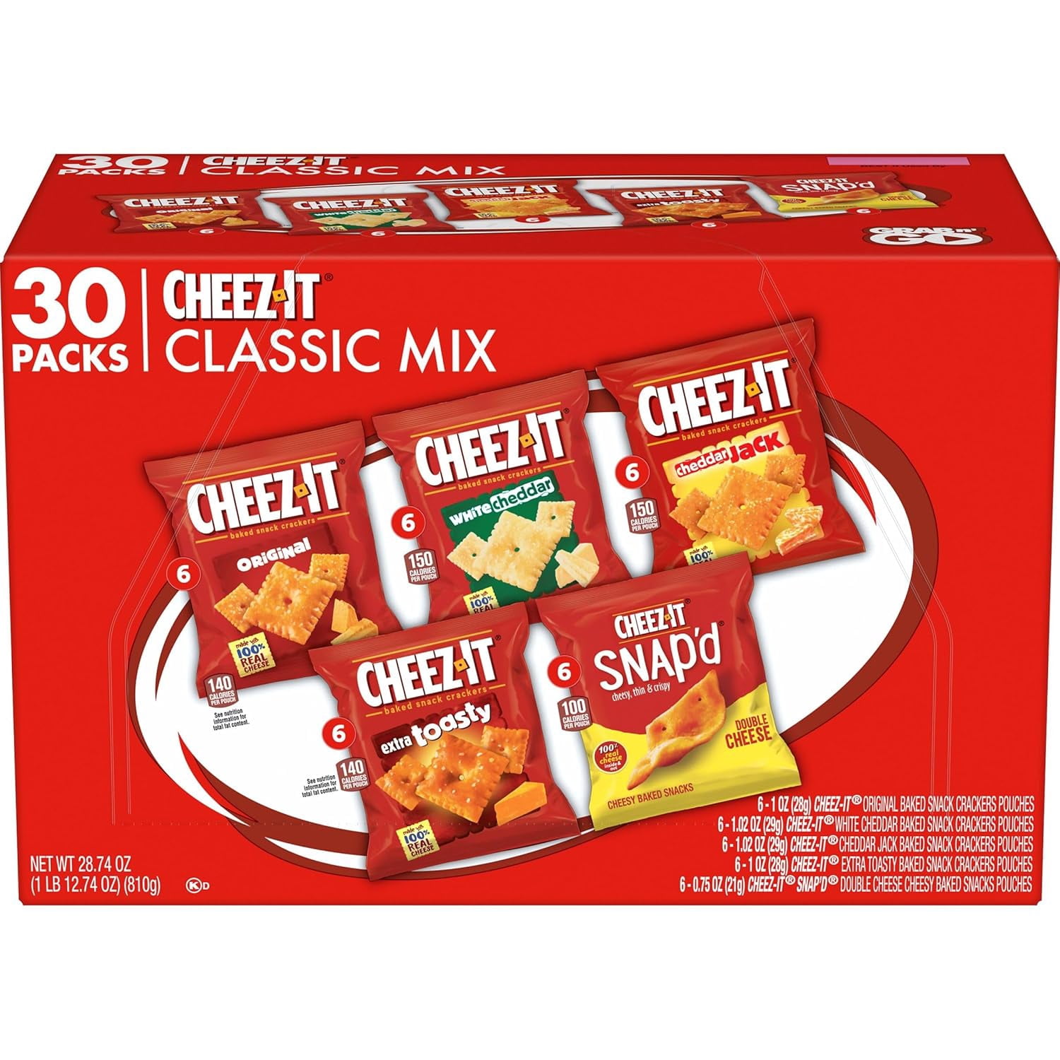 Cheese Crackers, Baked Snack Crackers, Lunch Snacks, Variety Pack, 12 ...
