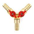 3 Way Hose Connector Y Splitter Ball Valve Brass Fitting for Joinery ...