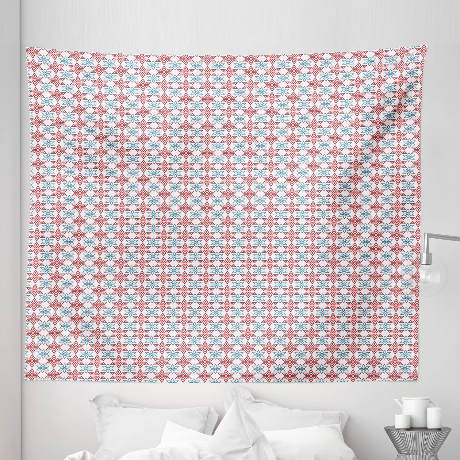 Abstract Tapestry, Rhombus Style Petals Bicolor Geometric Floral ...