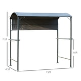 Outsunny 7FT Outdoor Grill Gazebo, Sun Shade BBQ Canopy with Servings ...