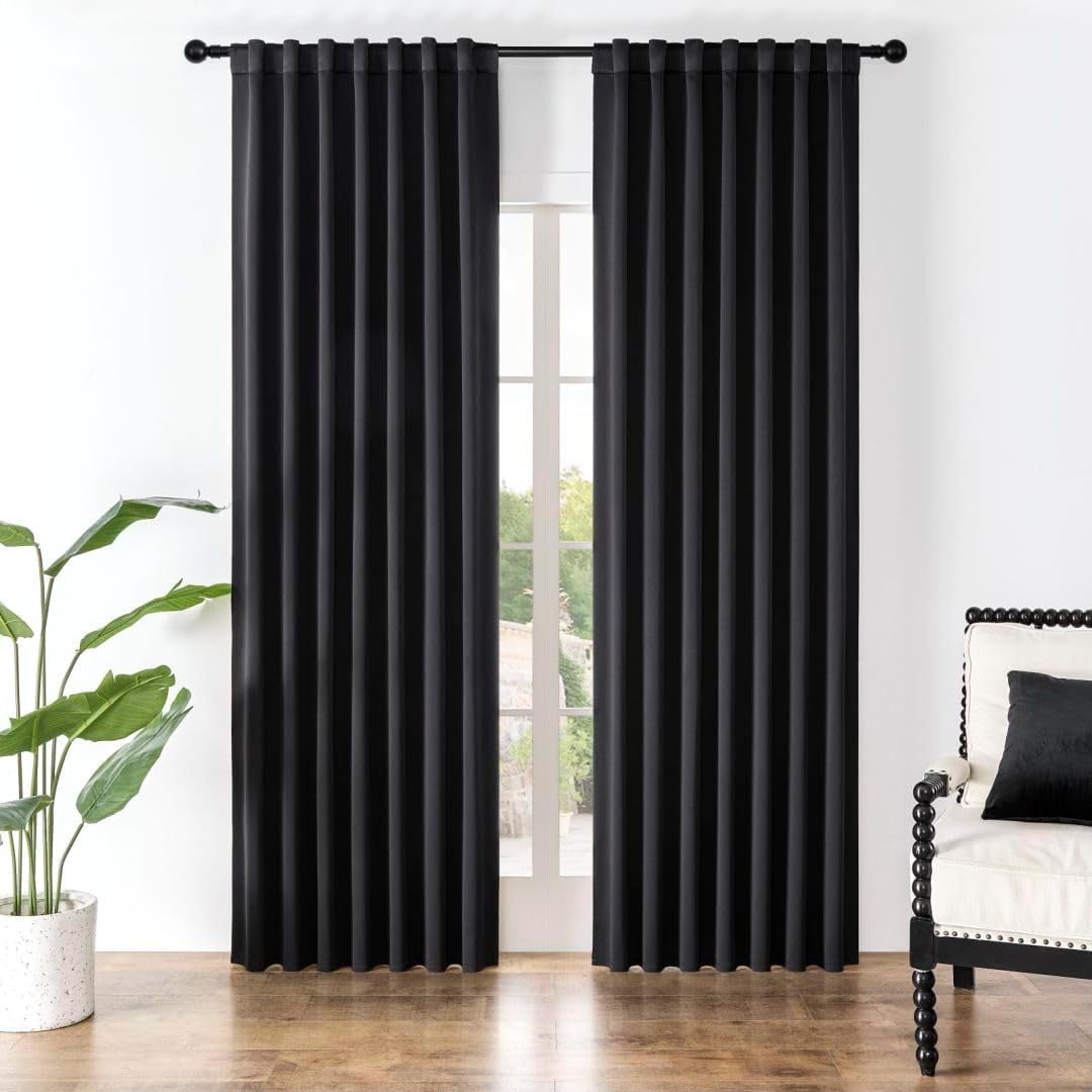Click here for Woeilo Black Blackout Curtains 96 Inches Long  The... prices