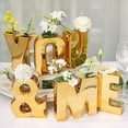 BalsaCircle 6" Gold V Metallic Letters Symbols Ceramic Flower Vase ...