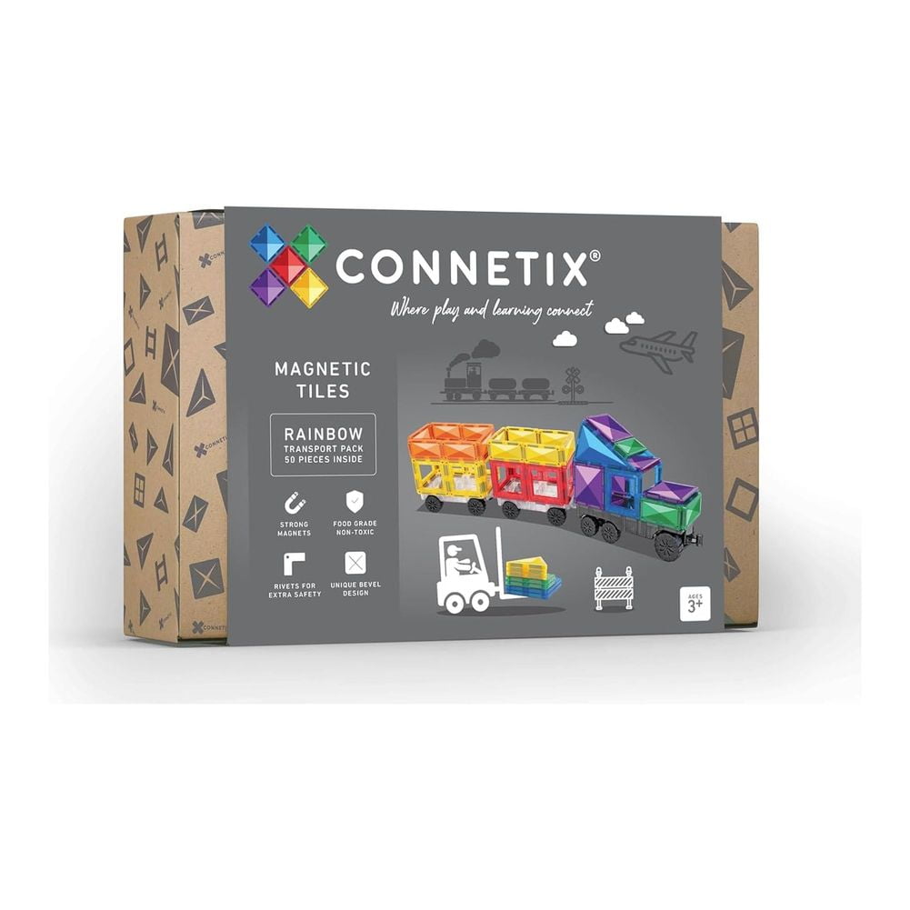 Click here for Connetix 50-Piece Magnetic Tiles Transport Pack -... prices