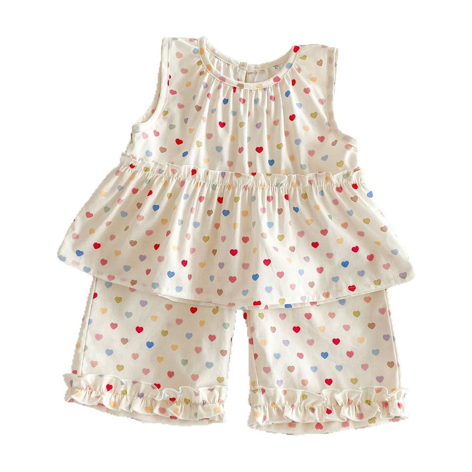 Click here for Chengzi Kids Summer Sets Beige Sleeveless Tops And... prices