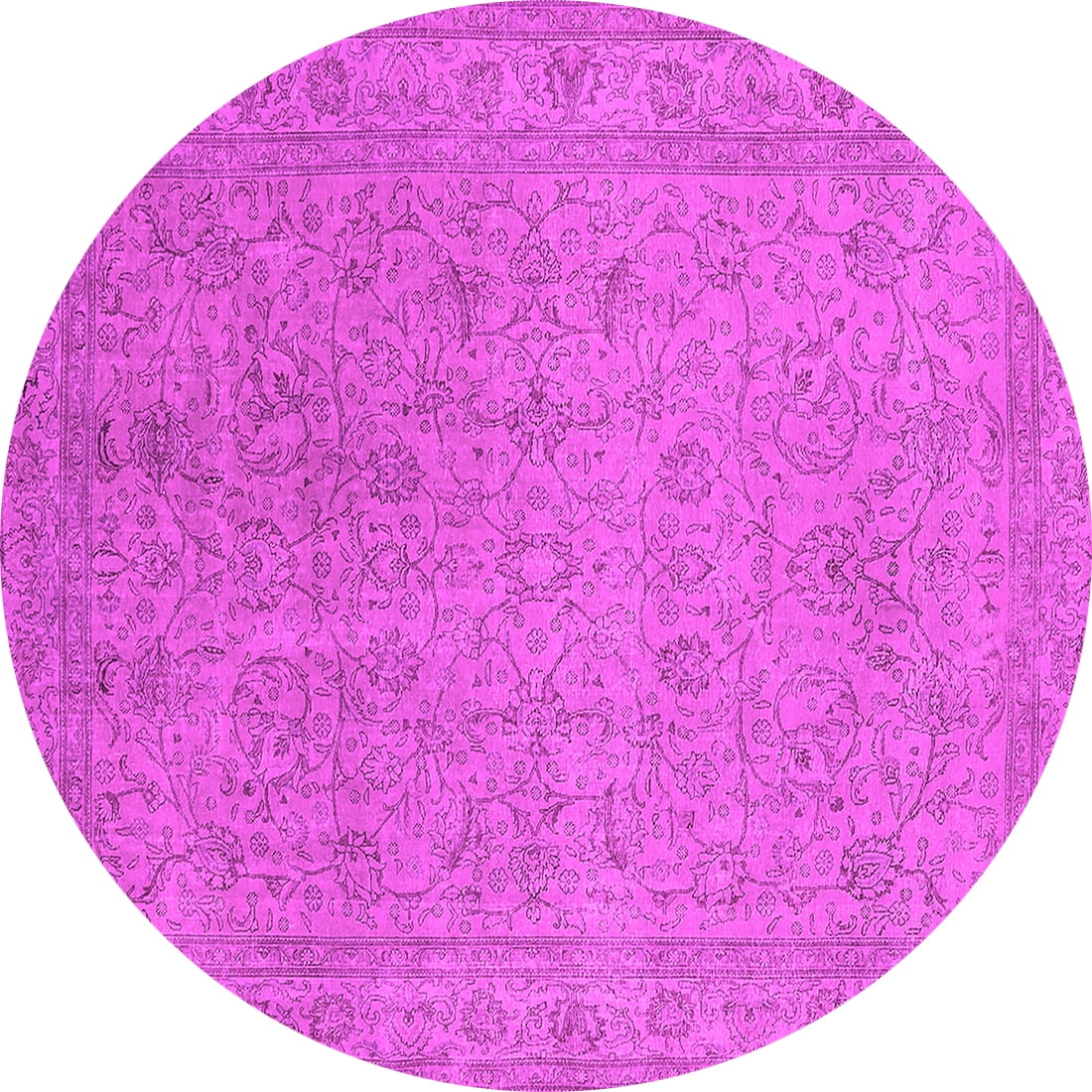 Ahgly Company Indoor Round Oriental Pink Industrial Area Rugs, 5' Round ...