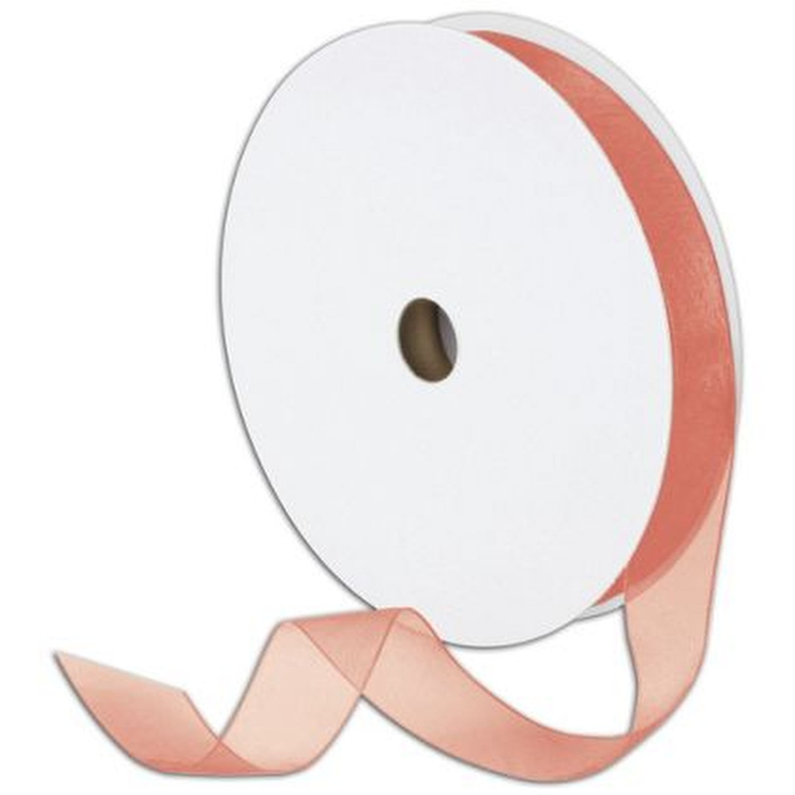 7/8" Plain Sheer Organza Nylon Ribbon 25 Yards - Coral - Walmart.com