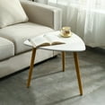 ZZBIQS Small Unique End Triangle Coffee Table, Modern Minimalist Wood ...