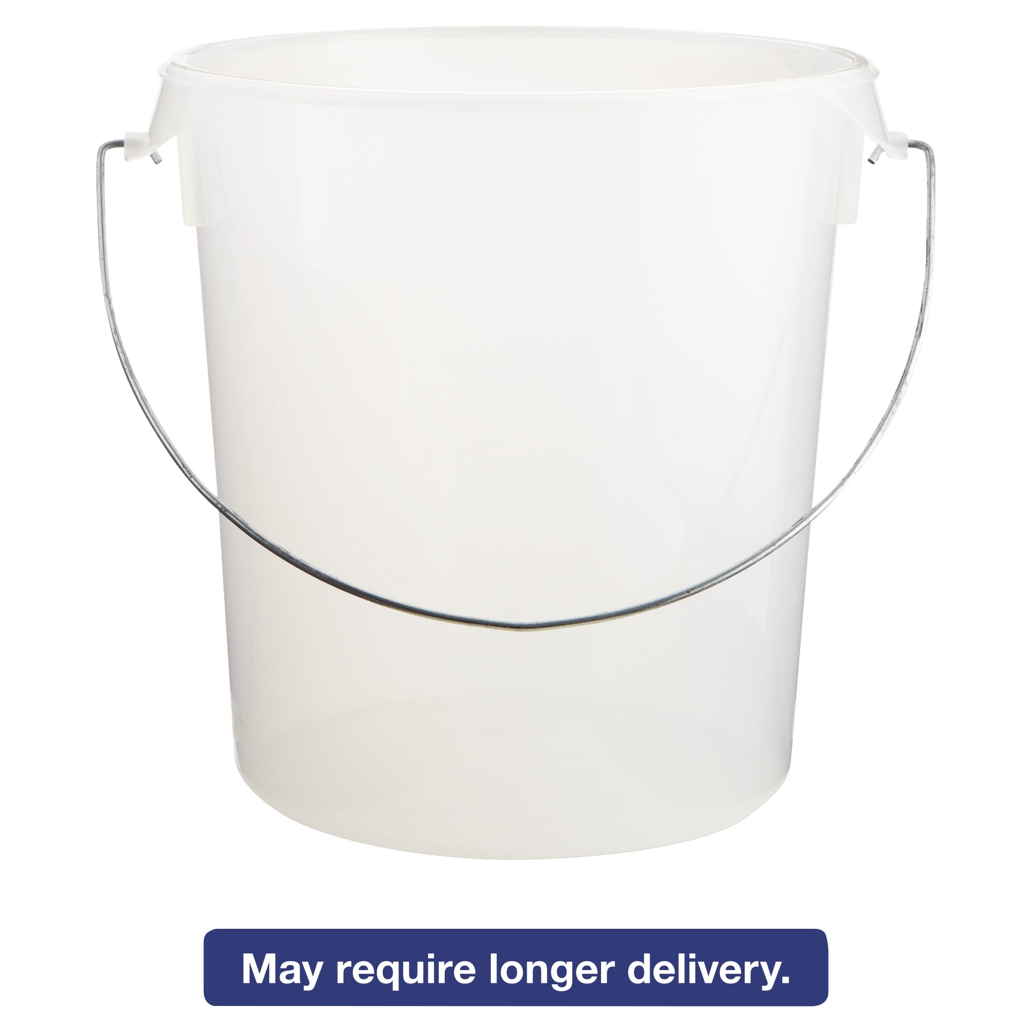 Round Storage Containers, w/Bail, 22qt, 13 1/8dia x 14h, Clear ...