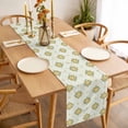 Abstract Flower Cotton Linen Table Runner Vintage Geometric Yellow ...