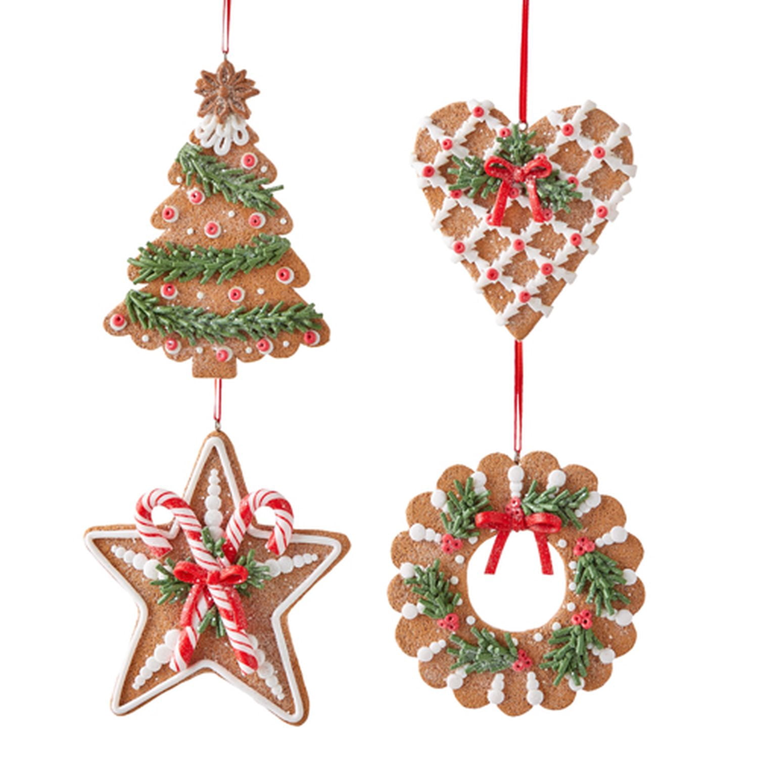 Raz Imports Holiday Spice 5" Holiday Gingerbread Ornament, Asst of 4 ...