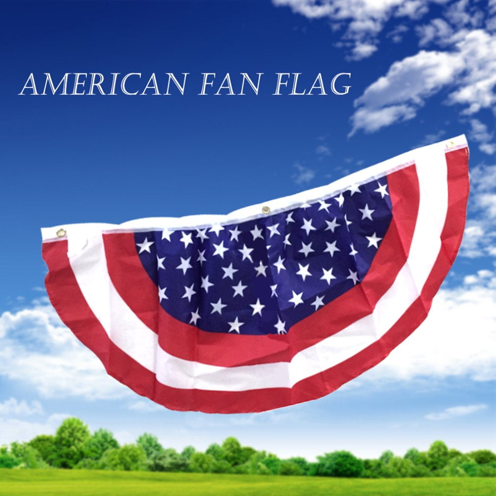 Fan Shape USA Pleated Fan Flag American Patriotic Bunting with Stars ...
