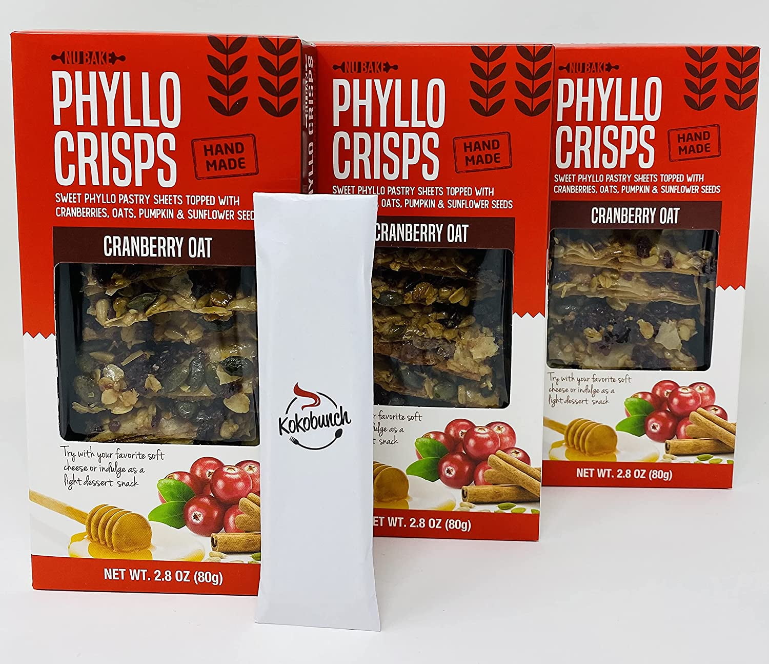 Nu Bake Breakfast Items: Phyllo Crisps Cranberry Oat with Kokobunch Kit ...