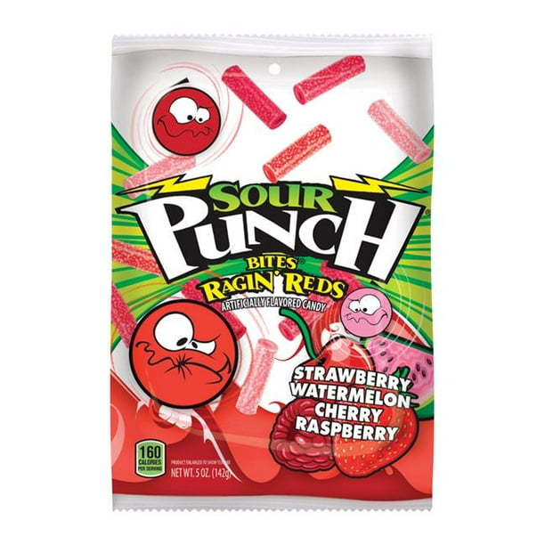 Sour Punch 5 oz Bites Assorted Ragin Reds Candy - Case of 12 - Walmart.com