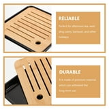 FRCOLOR Black Synthetic Tea Tray with Drainage for Home Use Enough Area ...