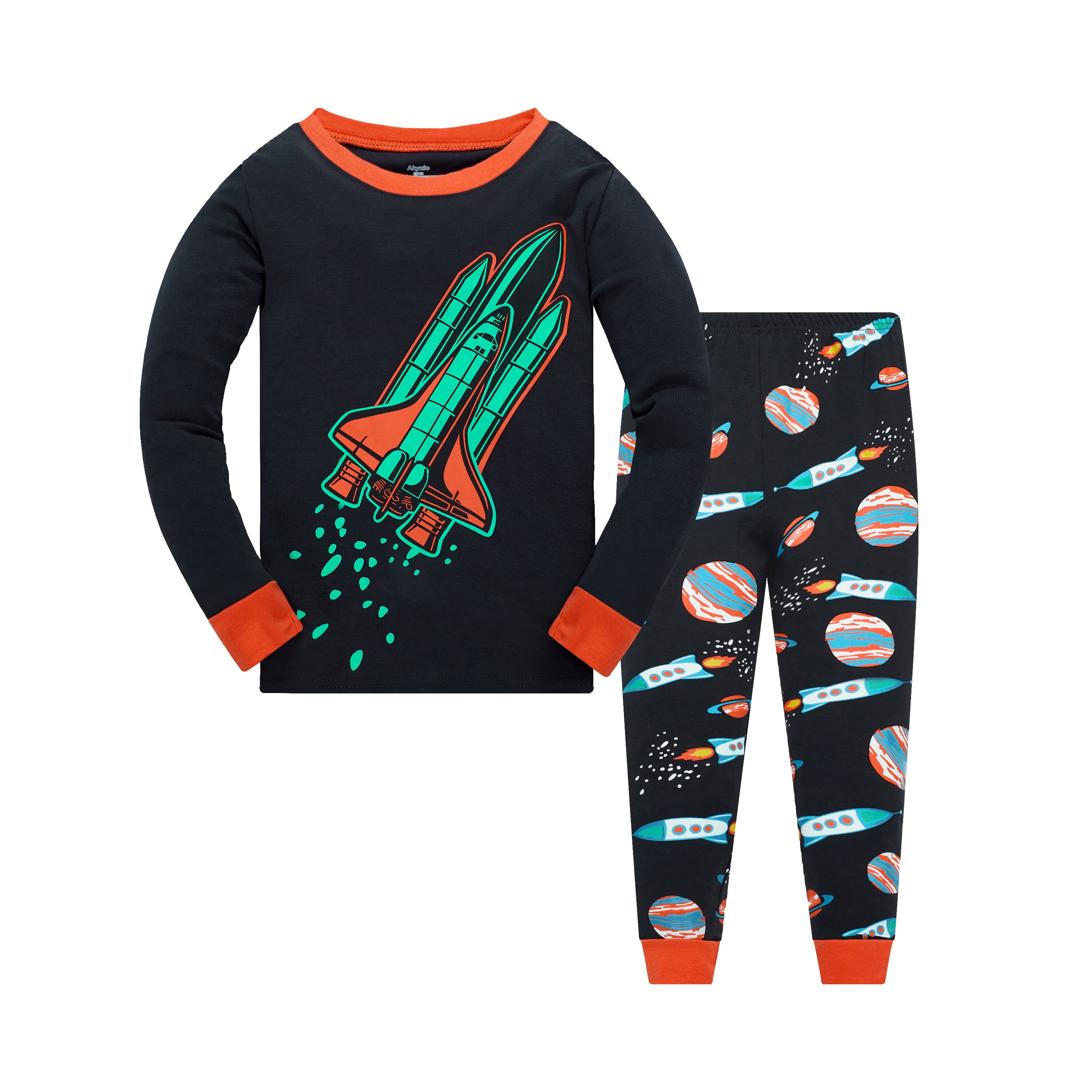 Little Boys Pajamas Set Rocket Pjs Toddler Cotton Long Sleeve Sleepwear ...