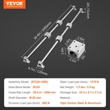 BENTISM 2PCS SFC20 1000mm Linear Guide 4 PCS SC20 Bearing Block 4 PCS ...