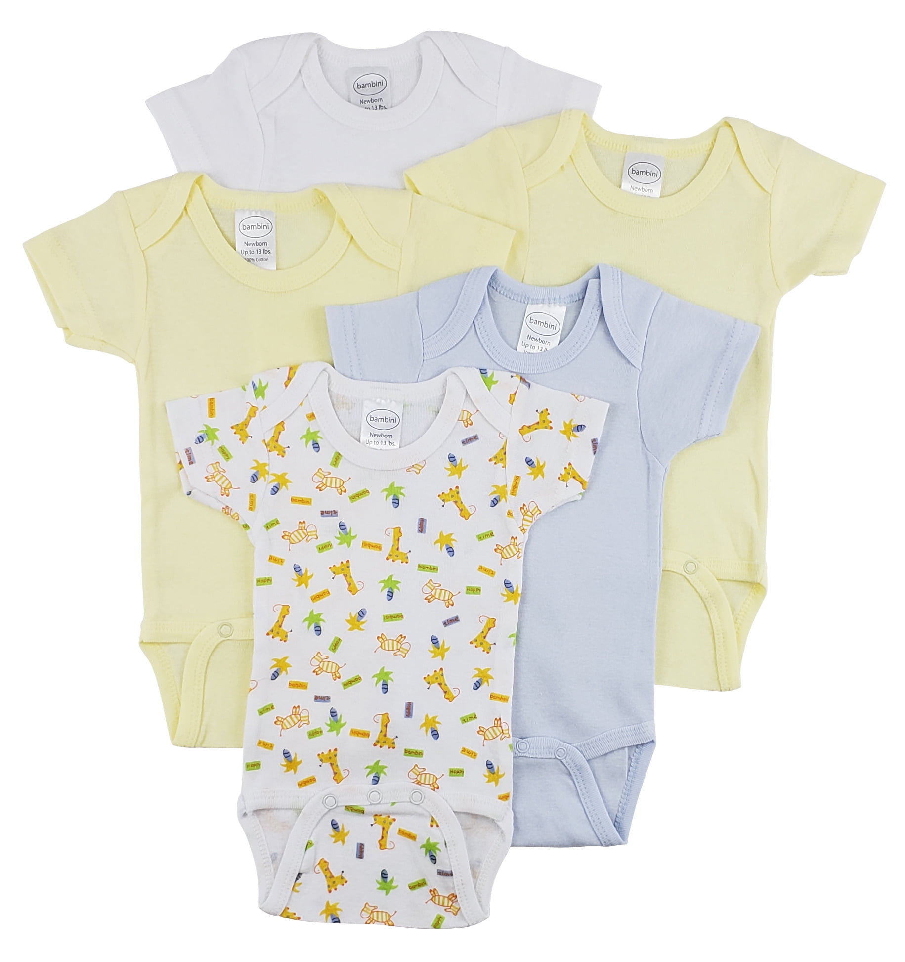 Bambini Short Sleeve One Piece 5 Pack - Walmart.com