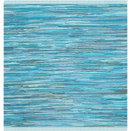SAFAVIEH Rag Robynne Striped Cotton Area Rug, Blue/Multi, 8' x 10 ...