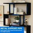Dextrus 5-Tier S-Shaped Bookshelf, Geometric Bookcase Wooden Z-Shelf ...