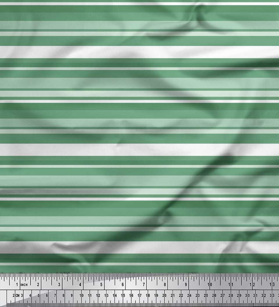 Soimoi Silk Fabric Horizontal Stripe Print Sewing Fabric Yard 42 Inch ...