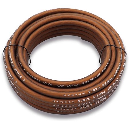 Welugnal 4 Gauge 26ft Brown Power/Ground Wire True Spec and Soft Touch ...