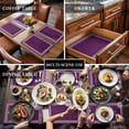 Dark Purple Retro Greek Key Placemats for Dinning Table Set of 4 ...