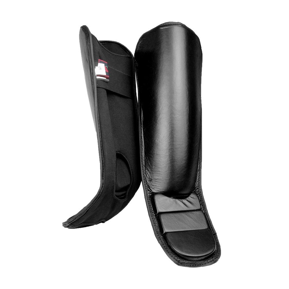 Genuine Leather Black Shin & Instep Guard, MMA, Kickboxing, Muay Thai ...