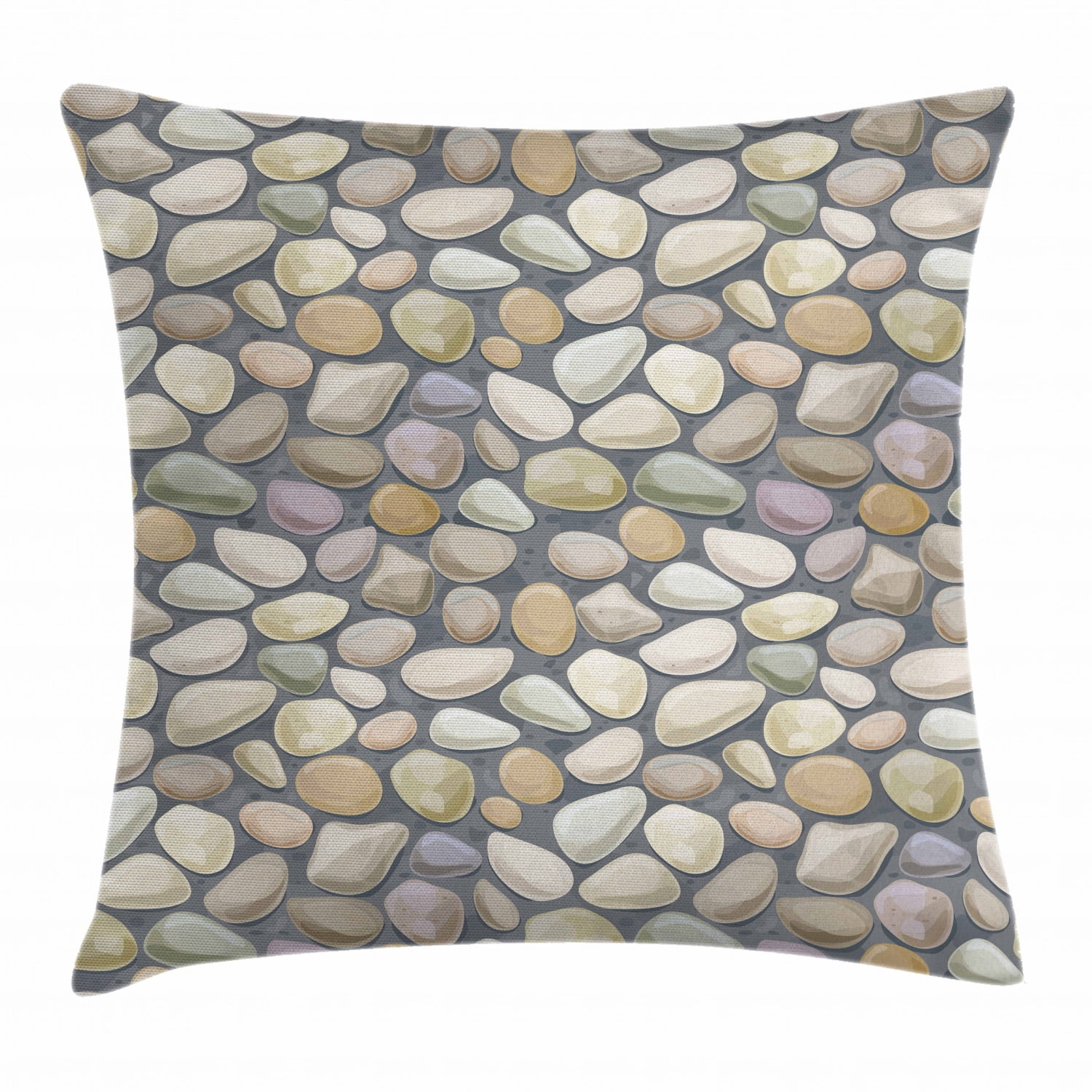 Cobblestone Throw Pillow Cushion Cover, Pebble Stonewall Graphic ...