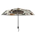 ALAZA Mushrooms and Leaves UPF 50+ Compact Folding Umbrella for Rain ...