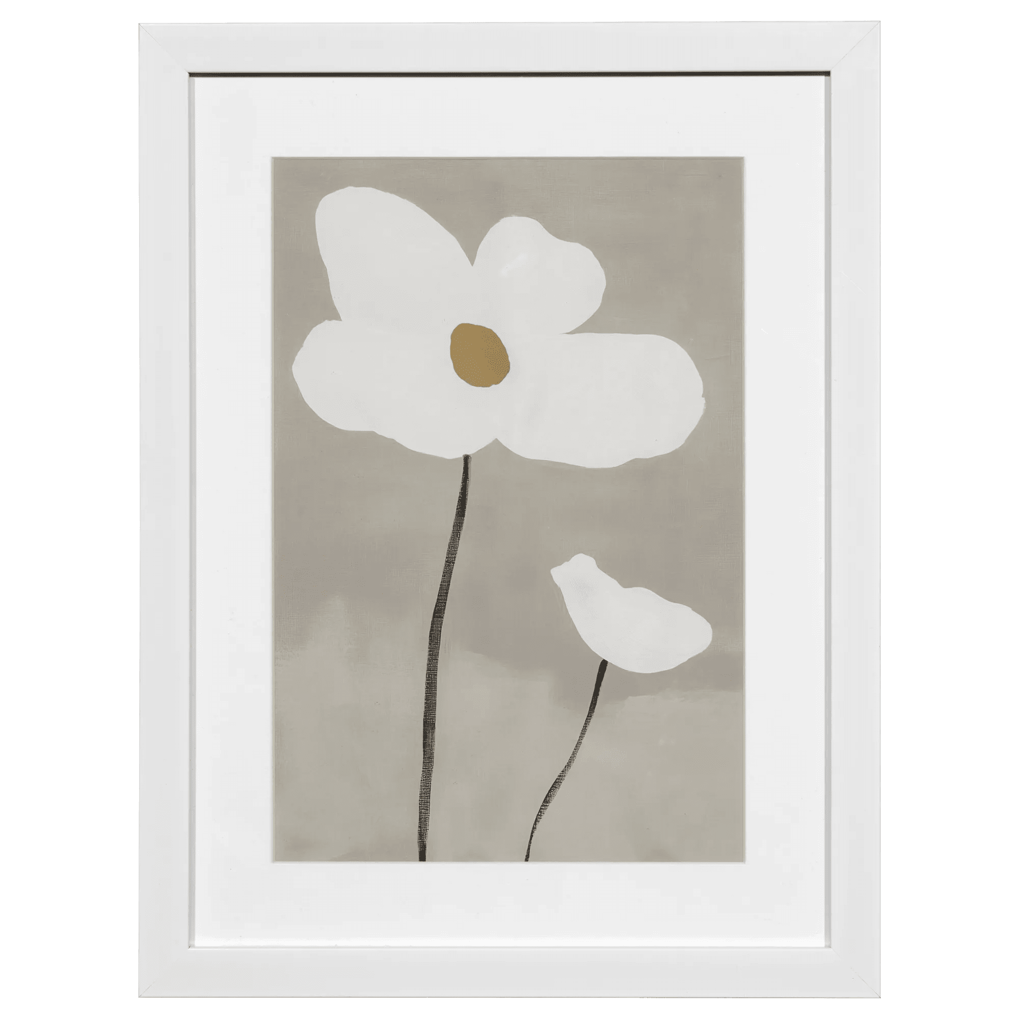 Click here for Bouclair Beige Simple Flower Framed Art 12 X 16 In... prices