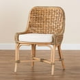 bali & pari Kyle Rattan and Seagrass BOHO Dining Chair, Natural Brown ...