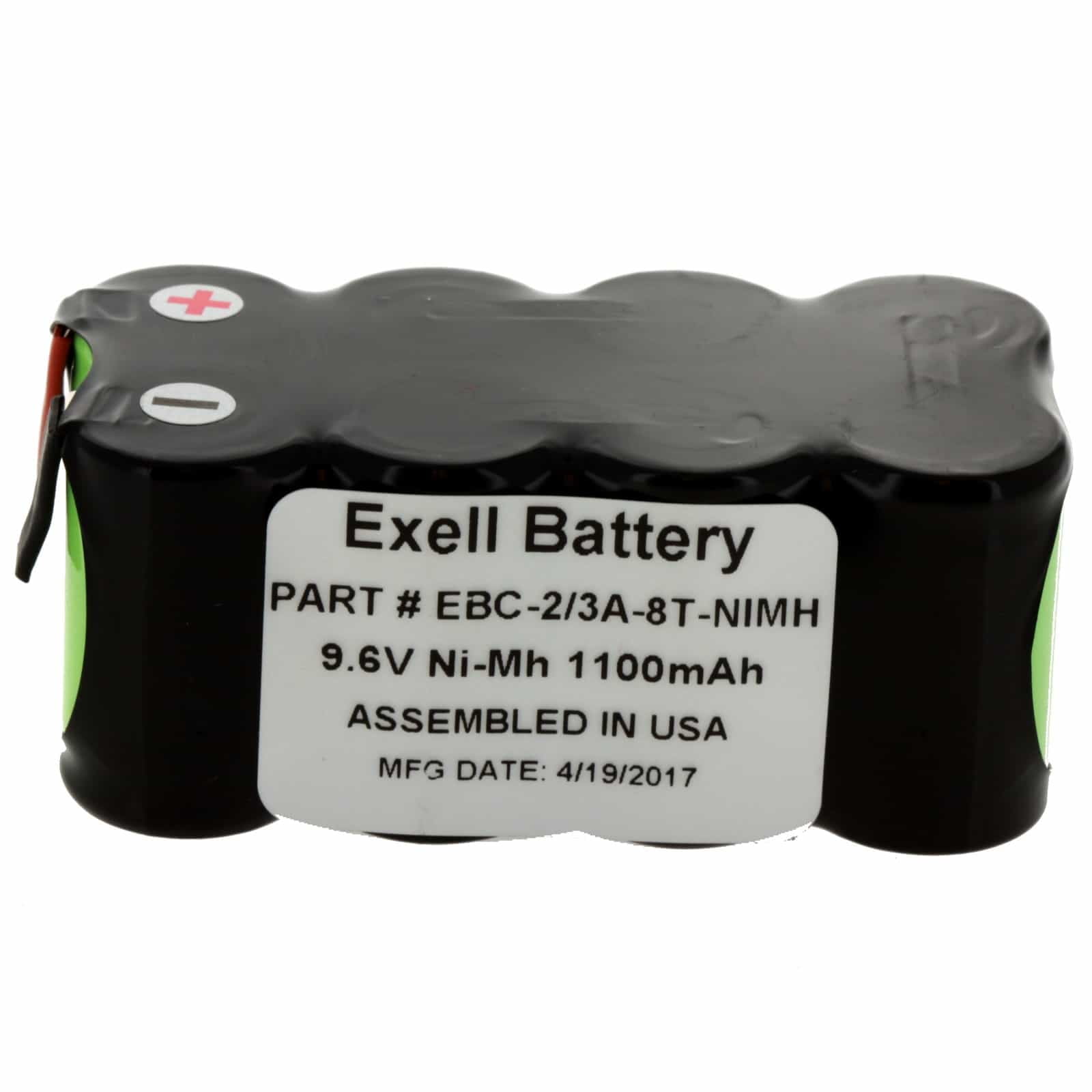 9.6V 700mAh Custom NiMH Battery Pack with Tabs For Exit Lighting, Hobby ...