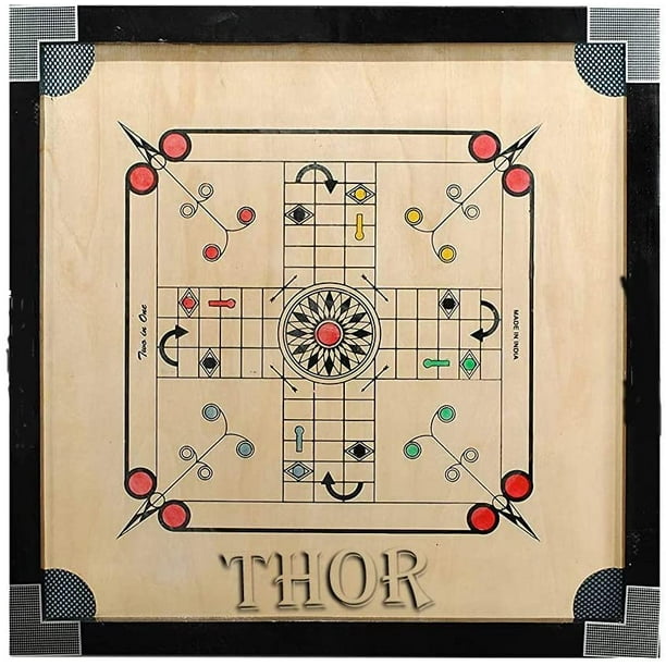 Classic Ludo Carrom Board Game Tournament Ply Wood with Coin Powder ...