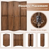 Costway 4 Panel Pegboard Display with 360° Metal Hinges Solid Wood ...