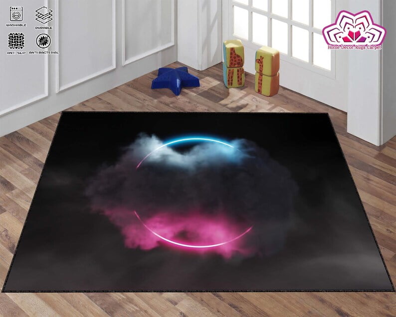 Neon Rug, Minimalist Rug, Area Rug, Living Room Rug, Modern Rug ...