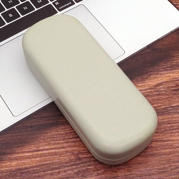 Caja para gafas de color crema, sencilla, de cuero PU mate, caja de ...