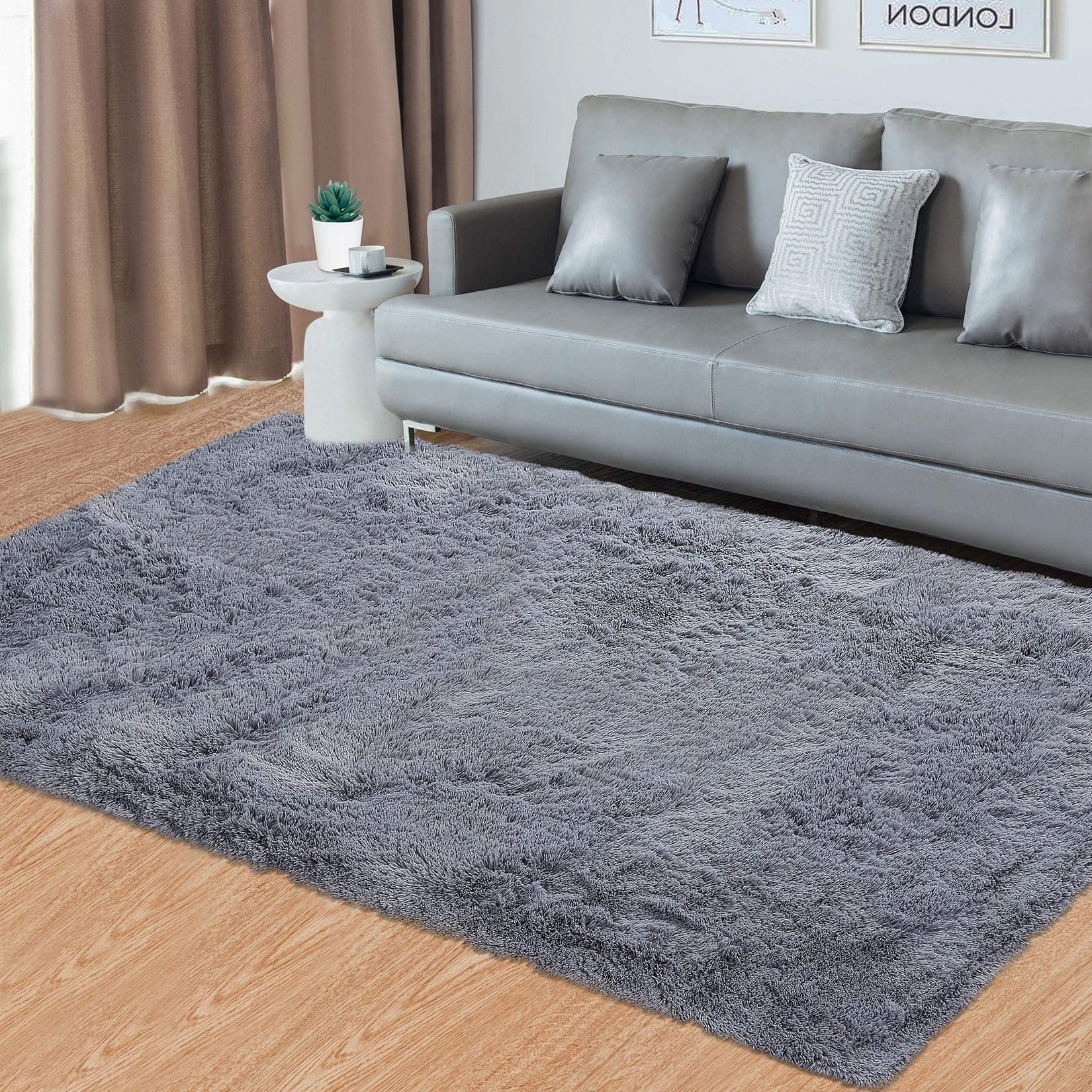 Fluffy Area Rug, Modern Abstract Fluffy Area Rug Indoor Soft Area Rug ...