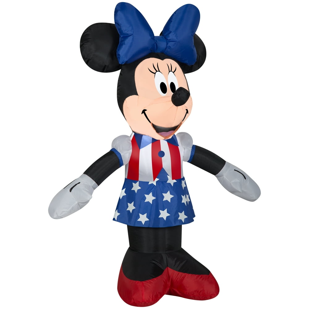 Gemmy Airblown Inflatable Patriotic Minnie Mouse, 3.5 ft Tall, white ...