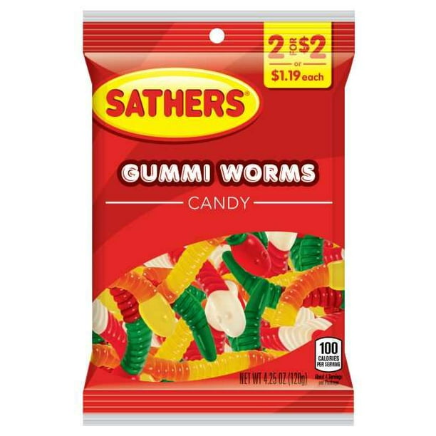 Sathers Gummi Worms 4.25 (12 count) - Walmart.com